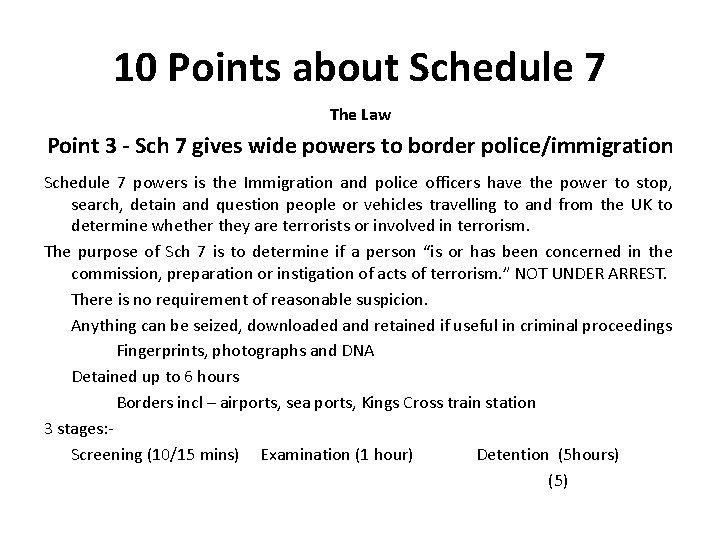 10 Points about Schedule 7 Nasir Hafezi LLB