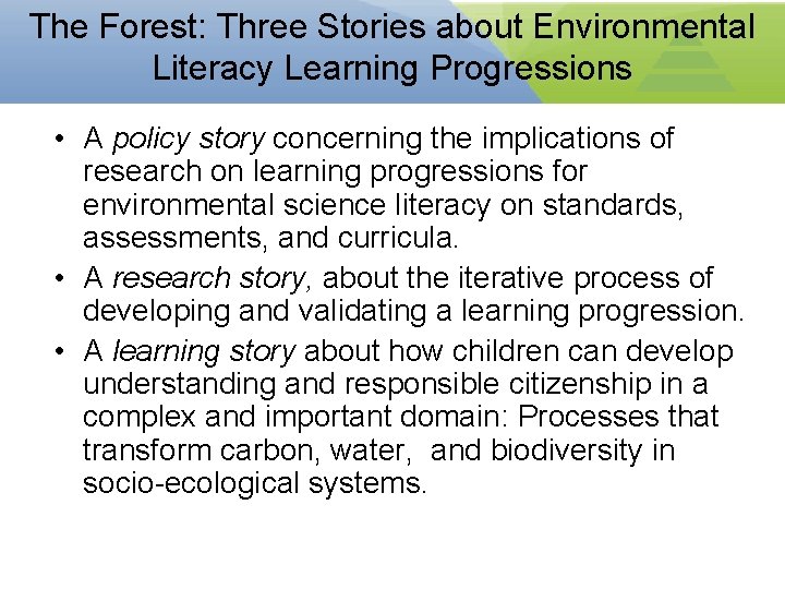 Learning Progressions in Environmental Science Literacy Charles W