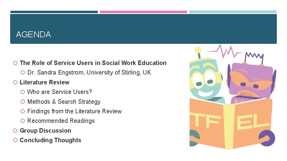 TFEL WEBINAR The Role of Service Users in