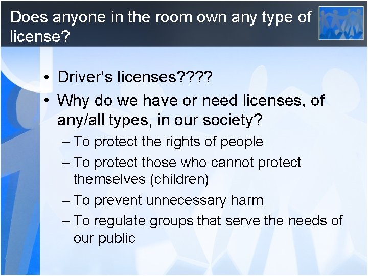 ECE II Objective 2 01 Interpret licensing requirements