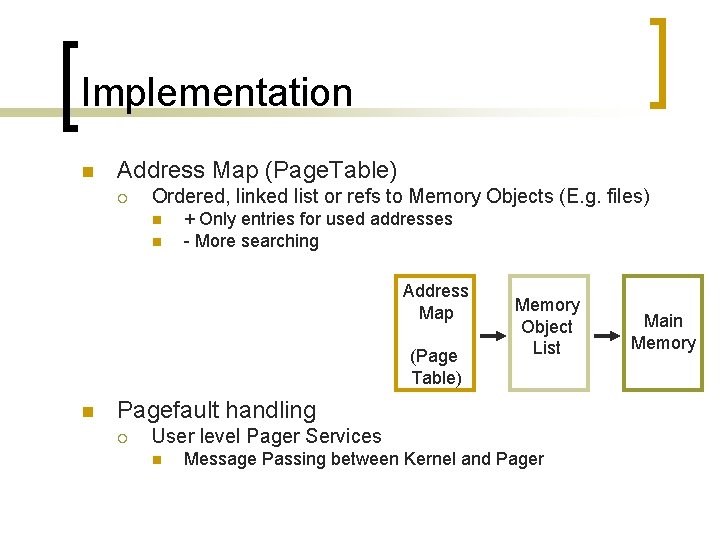 Virtual Memory Management in Mach n Labels and