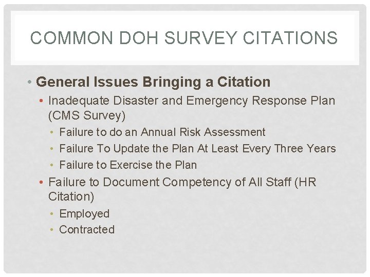 COMMON DOH SURVEY CITATIONS RANDY BENSON PH D