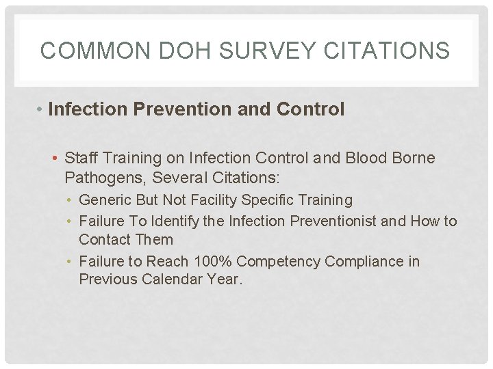 COMMON DOH SURVEY CITATIONS RANDY BENSON PH D