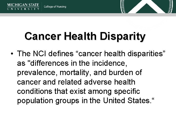 Health Disparities Breast Cancer in African Americans In