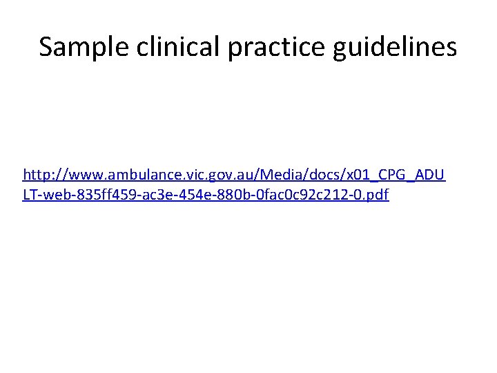 Emergency Medical Services guideline differences between Australia and