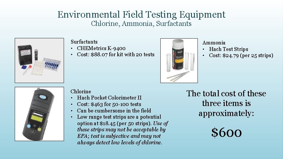 MS 4 Stormwater Monitoring Laboratory Services Field Equipment