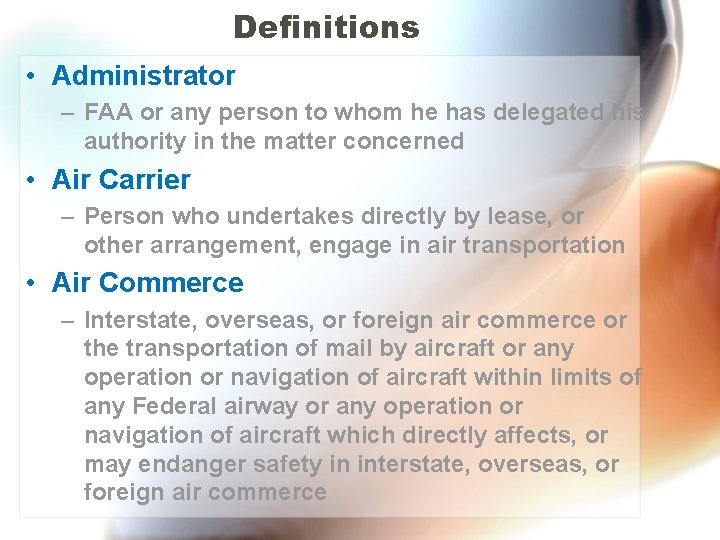 Parts Part 1 DefinitionsAbbreviations Part 21 Certification Procedures