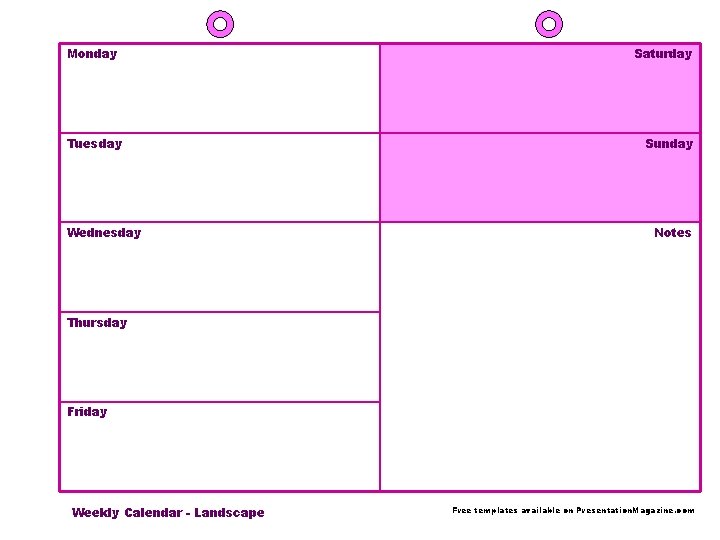 Monday Tuesday Wednesday Saturday Sunday Notes Thursday Friday