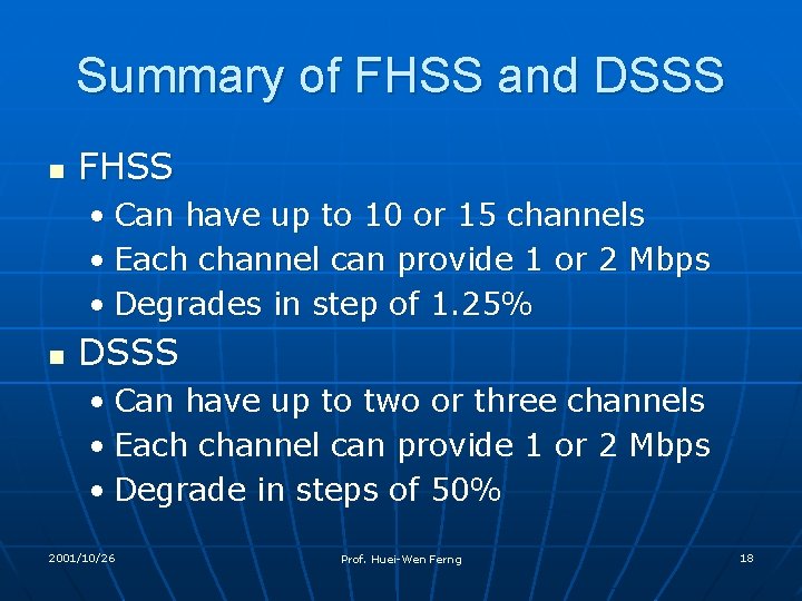 Chapter 4 Wireless LAN Technologies and Products 20011026