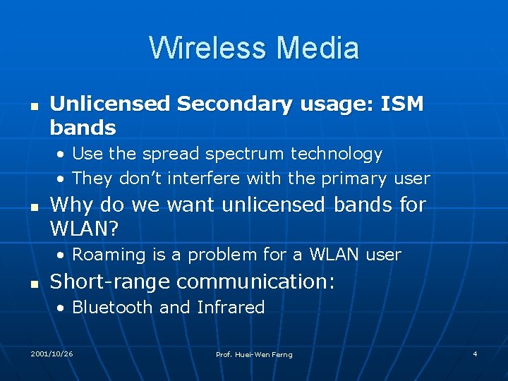 Chapter 4 Wireless LAN Technologies and Products 20011026