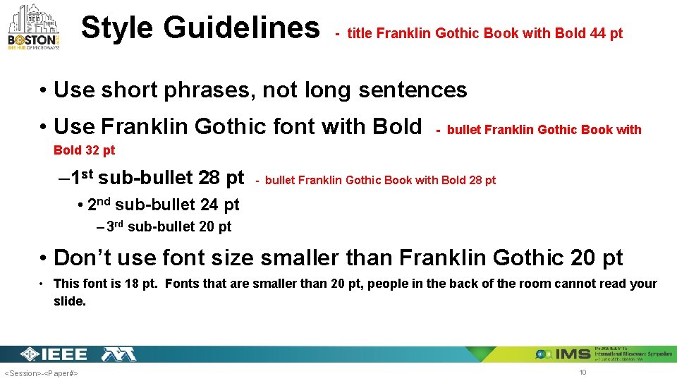IMS 2019 Oral Presentation Guidelines SessionPaper 1 Purpose