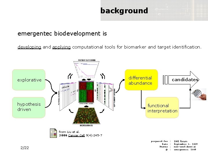 insilico workflows for biomarker and target identification emergentec