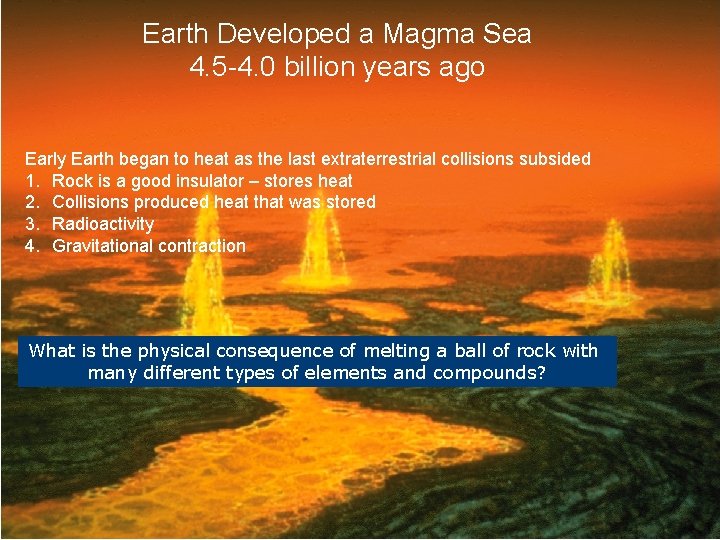 Early Earth early bombardment earliest phase of Earth