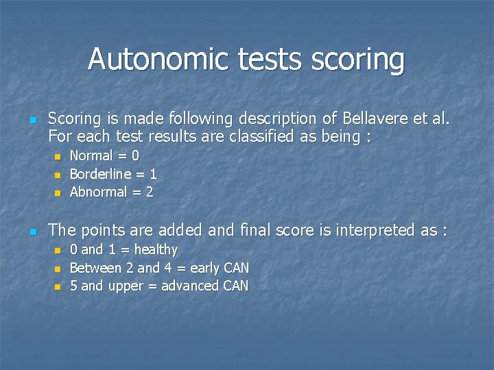 Measuring and scoring cardiac autonomic neuropathy a first