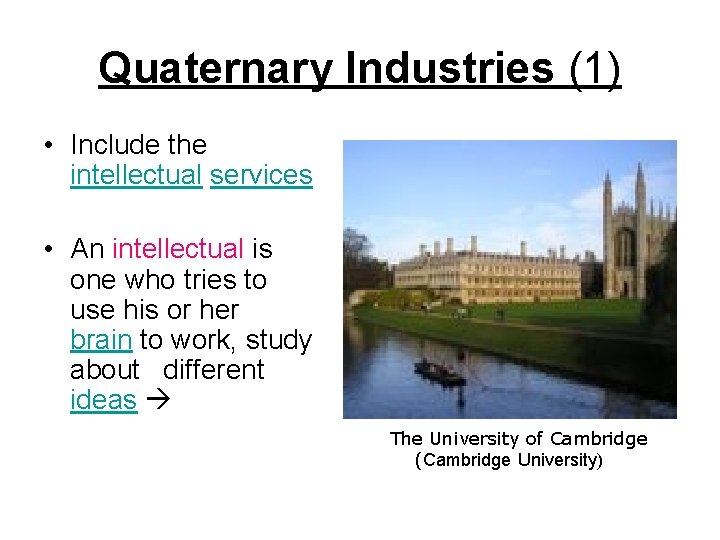 Four Sectors Levels of Industries Primary Level I