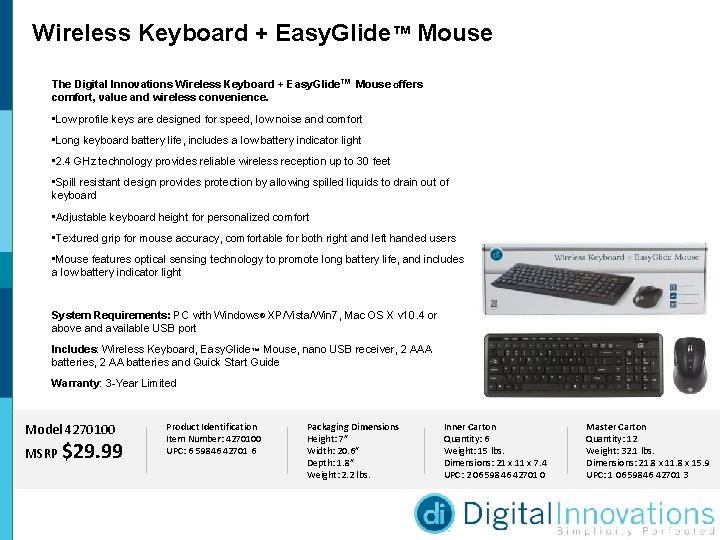 Wireless Keyboard Easy Glide Mouse The Digital Innovations