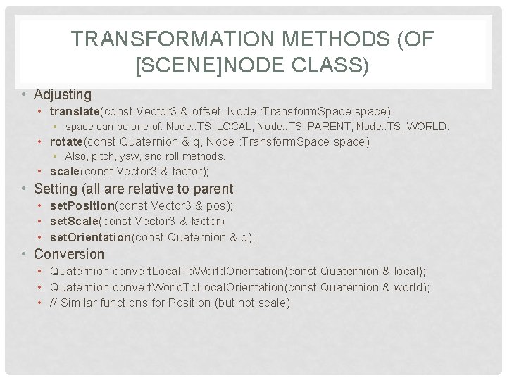 OGRE TRANSFORMATIONS REFERENCE HTTP 3 DGEP COMUNDERSTANDING QUATERNIONS