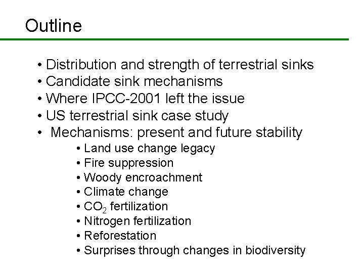 Mechanisms of Current Terrestrial Carbon Sinks and Future