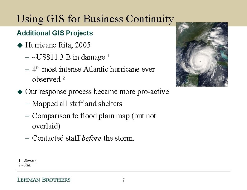 Presentation to Using GIS for Business Continuity Patrick