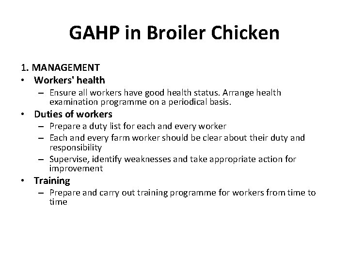 GAHP GAHP GAHP GAHP in Broiler Chicken GUIDELINE
