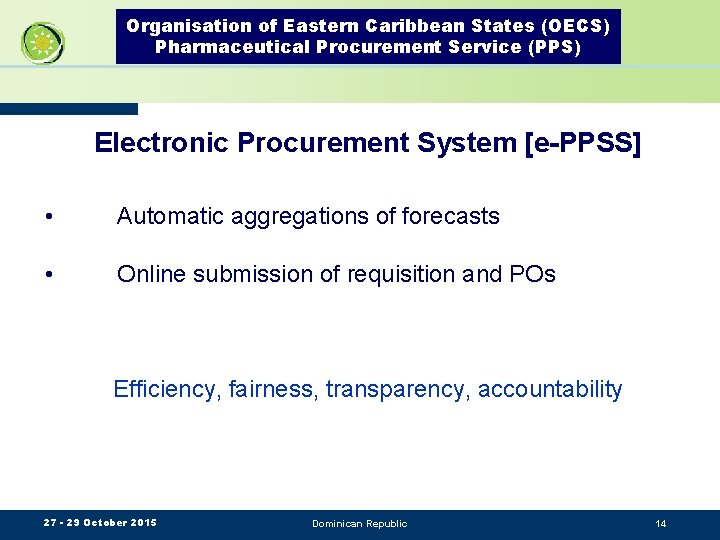 Organisation of Eastern Caribbean States OECS Pharmaceutical Procurement
