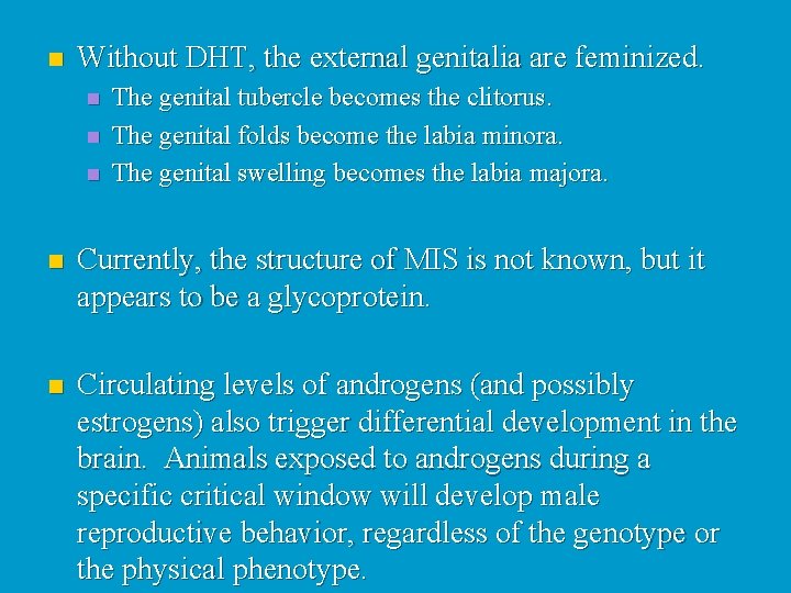 Physiology of Reproduction Gonadal development n Both the