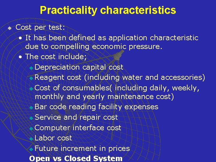 SELECTION OF A CLINICAL CHEMISTRY INSTRUMENT Prof Abdus