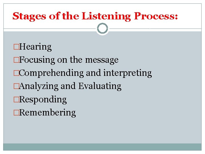 Basic Skills of Human Communication CHS 382 Objectives