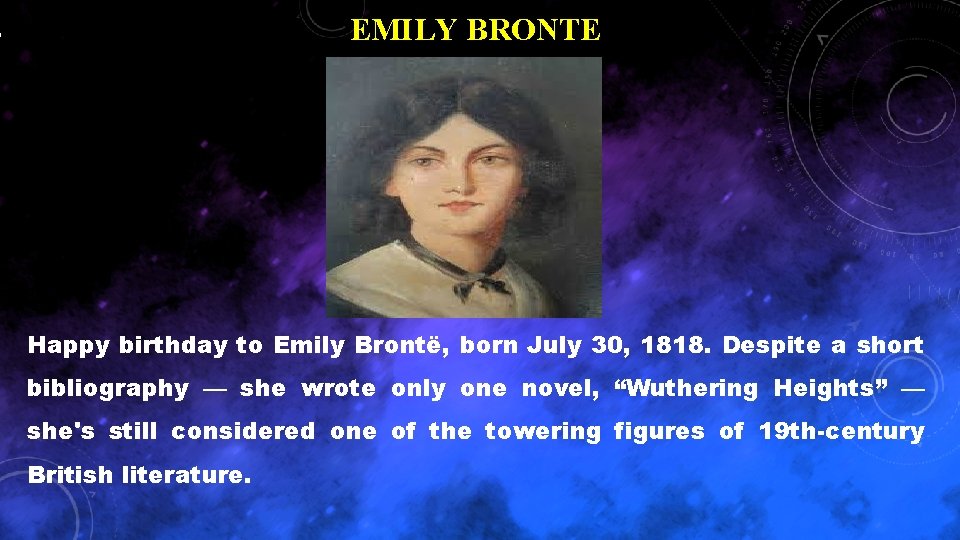 HAPPY BIRTHDAY EMILY BRONTE A TRIBUTE BY THE