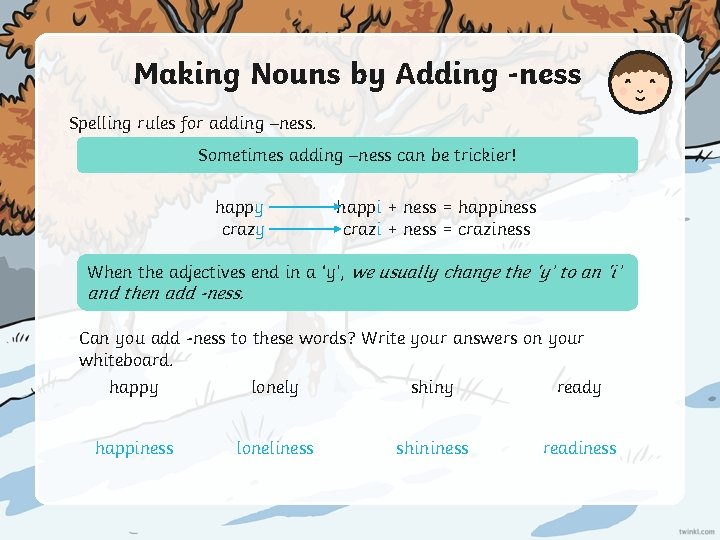 Adding ness to Form Nouns Which Word Class