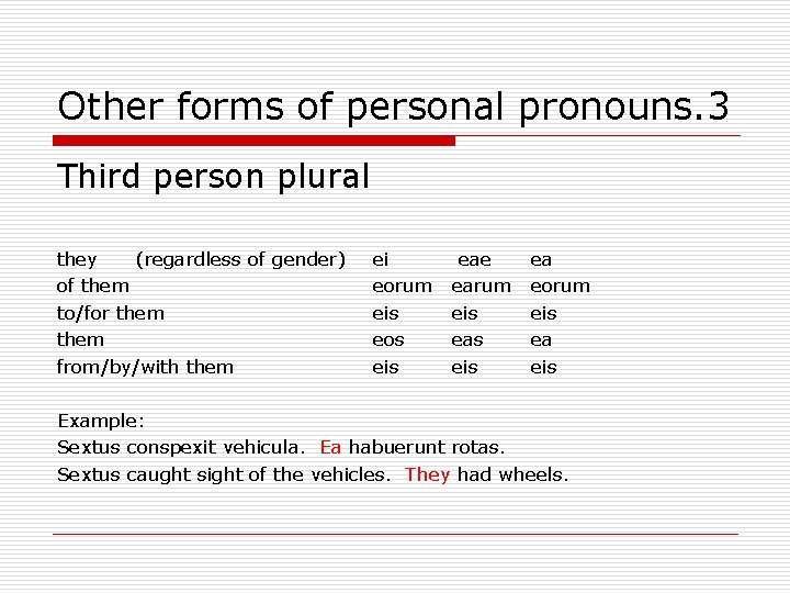 Chapter 27 Dative with special verbs Personal pronouns