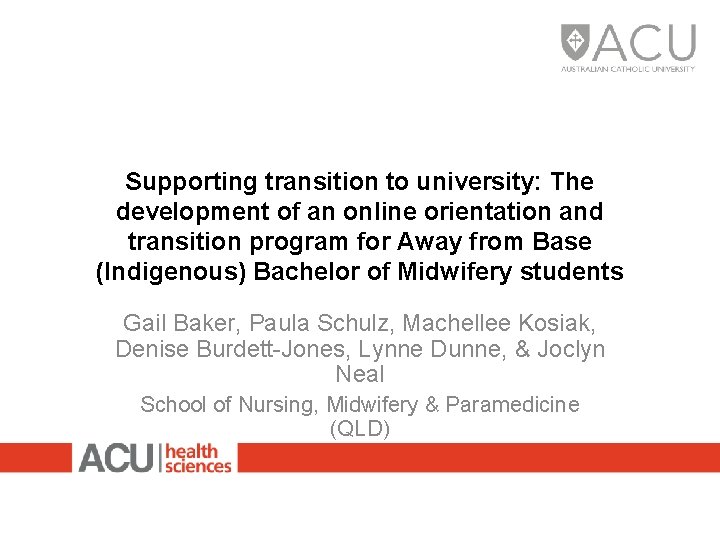 Supporting transition to university The development of an