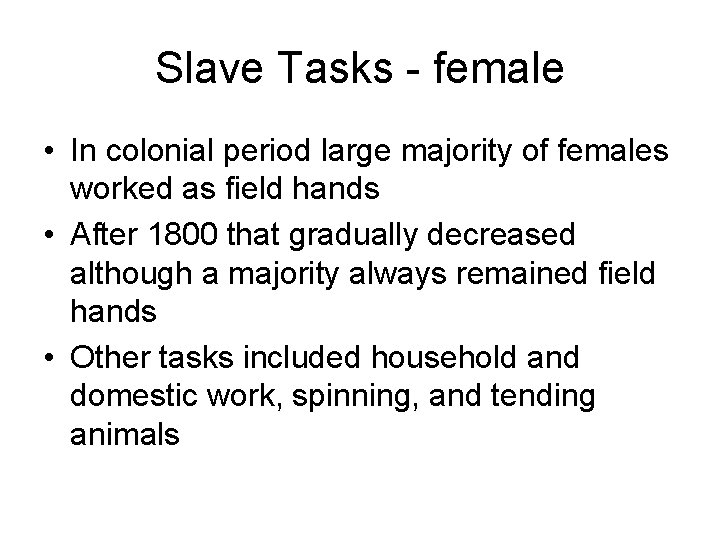 Free and Unfree Labor Lecture 1 Antebellum Slavery