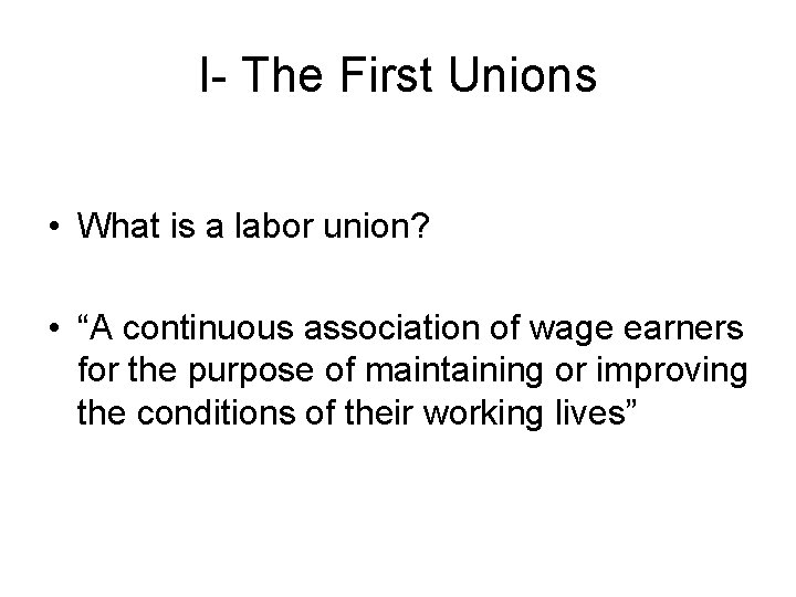 Free and Unfree Labor Lecture 1 Antebellum Slavery