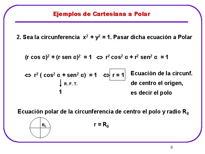 Representacin grfica Curvas en coordenadas polares 1 Coordenadas