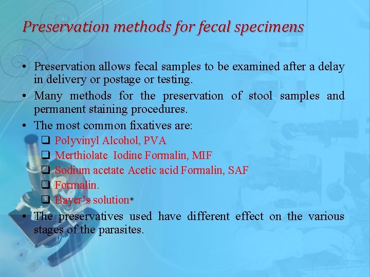 Medical Parasitology Lab Introduction General Lab Objectives 1