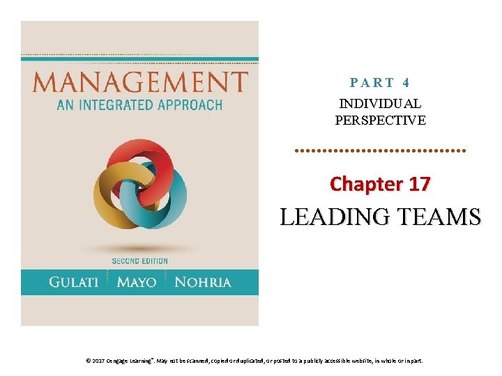 PART 4 INDIVIDUAL PERSPECTIVE Chapter 17 LEADING TEAMS