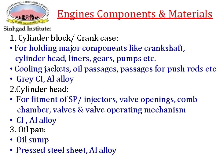 Unit I Basics of IC Engines and FuelAir