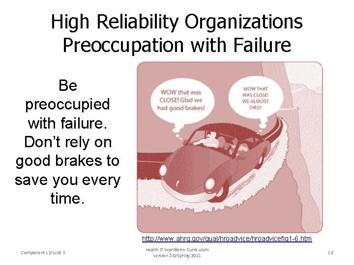 Unit 3 Reliability Culture of Safety HIT This