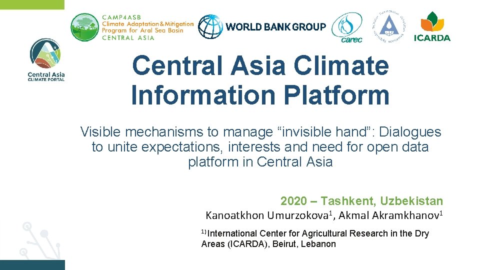 Central Asia Climate Information Platform Visible mechanisms to
