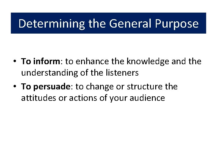 The Art of Public Speaking CHAPTER 4 Selecting