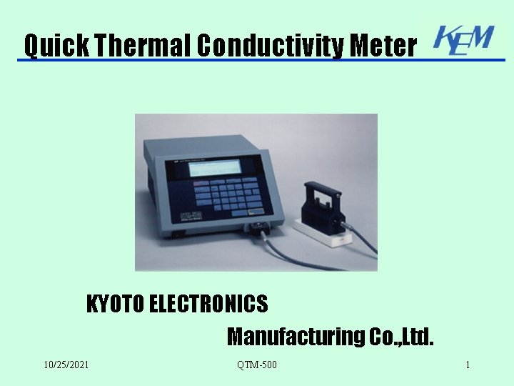 Quick Thermal Conductivity Meter KYOTO ELECTRONICS Manufacturing Co