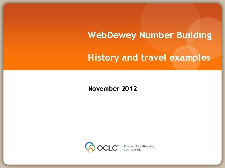 Web Dewey Number Building History and travel examples