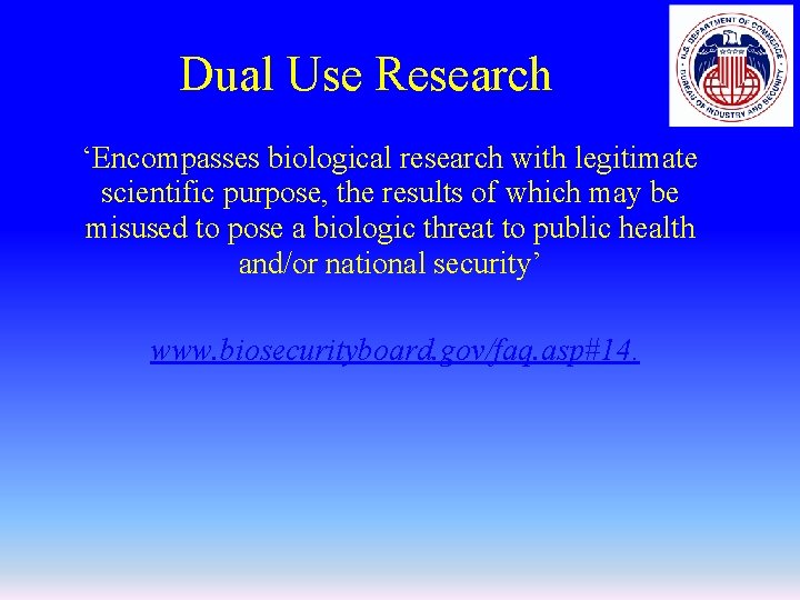 Biosecurity How Export Controls impact the Life Sciences