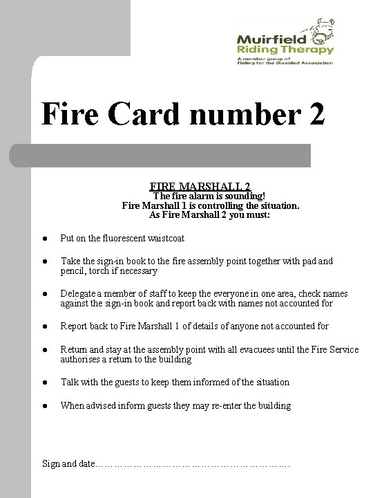 Fire Card number 1 FIRE MARSHALL 1 The