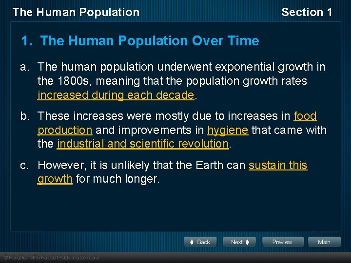 The Human Population Section 1 The Human Population