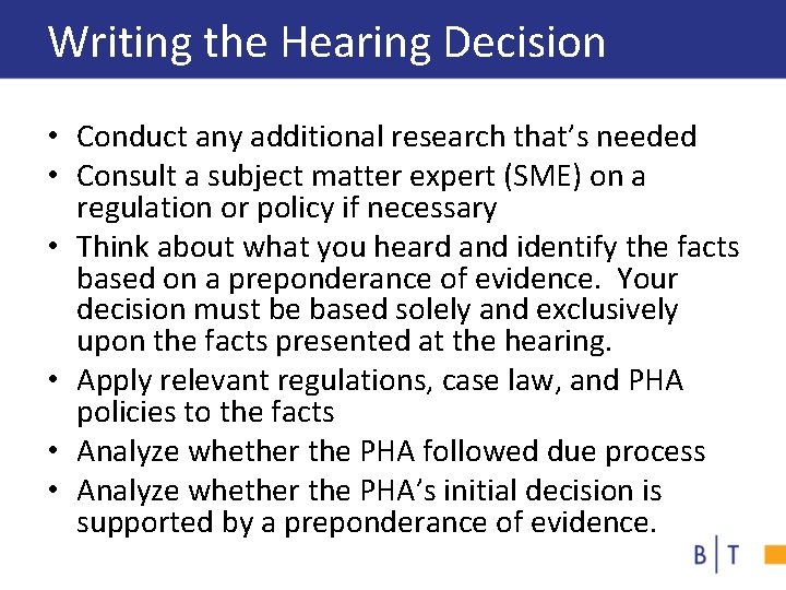 Hearing Officer Guidelines Procedures for an Effective Hearing