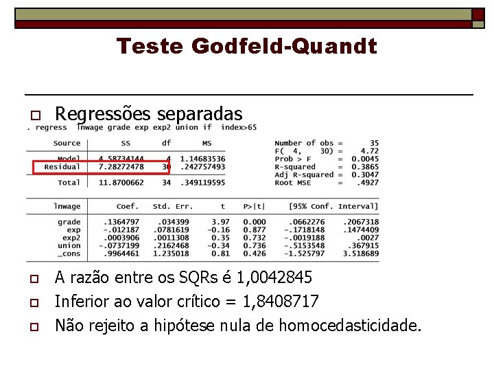 Econometria 1 2 3 4 5 Heterocedasticidade Consequncias