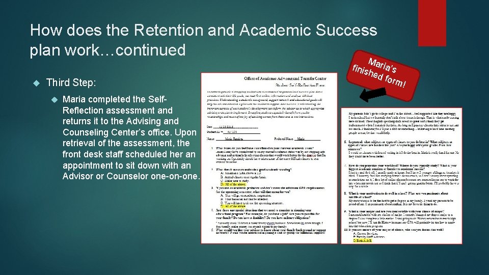 Implementing the Retention and Academic Success Plan in