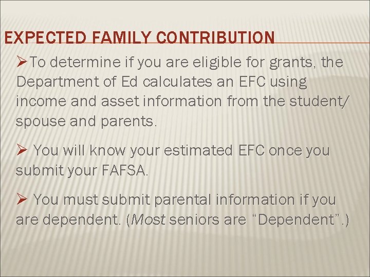 FINANCIAL AID Presented by The Educational Opportunity Centers